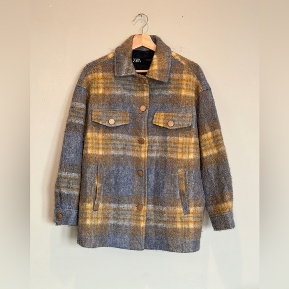 Zara | Jackets & Coats | Zara Blogger Favorite Oversized Plaid Shacket ...